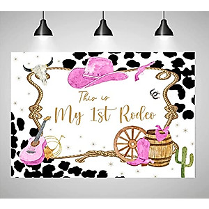 West Cowgirl Theme Birthday Party Backdrop for Girls My Wild West First Rodeo Party Photography Background Girl 1st Happy Birthday Cake Table Banner Decorations 7x5ft
