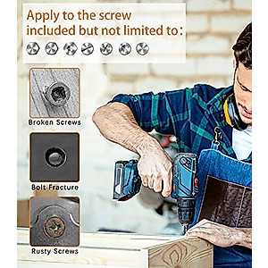 Raynesys Damaged Screw Extractor Set, 22 PCS Easy Out Stripped Screw Extractor Kit, Alloy Steel Screw Remover for Home DIY Garden Wood Extractor,with Magnetic Extension Bit Holder and Socket Adapter