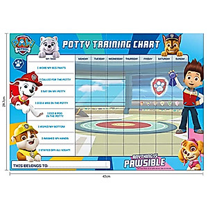 Paper Projects 01.70.30.025 Paw Patrol Potty and Toilet Training Reward Chart and Stickers, for ages 3+, 29.7cm x 42cm
