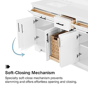 Ove Decors Emery 72 in. Double Sink Bathroom Vanity, in Pure White