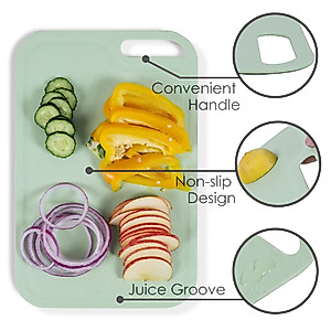 Arquiel Plastic Cutting Boards for Kitchen, 7 Pcs Multiple Size Cutting Boards with Fruits Vegetable Peeler Scissors Knife Set, Camping Kitchen Apartment Essentials