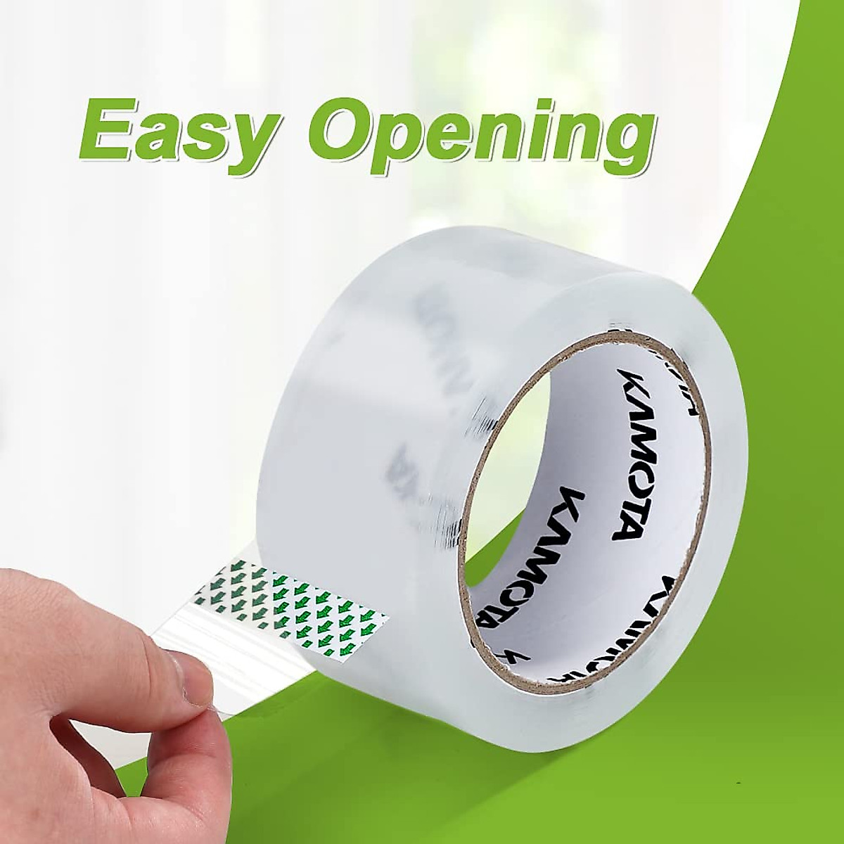 KAMOTA Packing Tape, 24 Rolls Heavy Duty Clear Packaging Tape for Shipping Packaging Moving Sealing, 1.88 inches Wide, 65 Yards Per Roll, Total 1560 Yards with 4 Dispensers