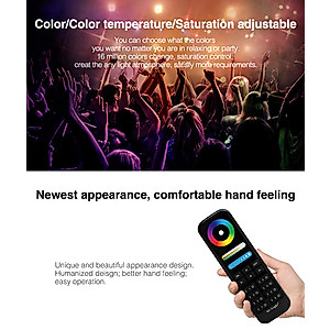 LGIDTECH FUT089-B Miboxer 8-Zone LED Remote Controller Black Color,Work with RGB+CCT LED Light Bulb,Downlight,Strip Controller.Not Work with FUT035 FUT036 FUT037 FUT038 FUT039