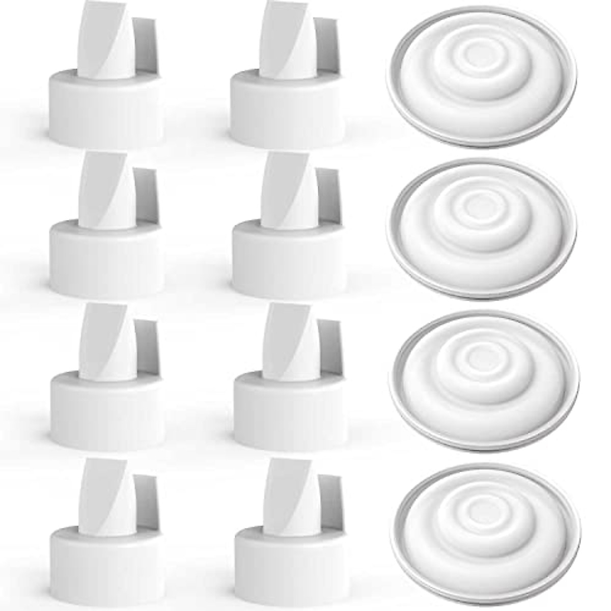 [12-Count] Papablic Pump Parts Compatible with Spectra S1, S2 and 9 Plus, Incl 8-Count Duckbill Valves for Spectra and Medela Pump in Style, 4-Count Silicone Membrane for Spectra Backflow Protector