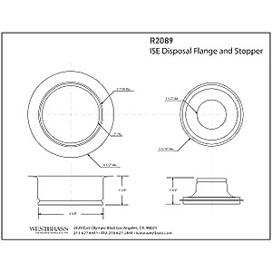 Westbrass R2089-12 Incinerator Style Disposal Flange and Stopper, Oil Rubbed Bronze