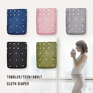 Kawaii Adult Diaper Liner Booster Pad Insert, Highly Absorbent Reusable Cloth Diaper Pads, Oversize 4-Layer (19 x 7.5) Pack of 5