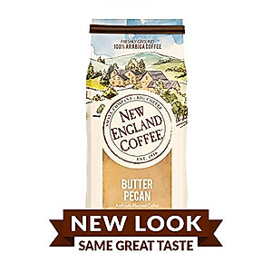 New England Coffee Butter Pecan Medium Roast Ground Coffee, 11oz Bag (Pack of 1)