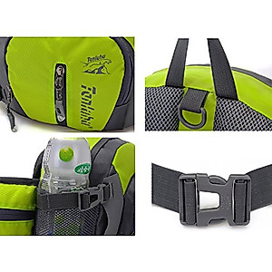 XianYingXu Multifunctional Water Resistant Outdoor Waist Pack Backpack Shoulder Bag Daypack with Water Bottle Pockets Waist Bag Fanny Pack for Running/Hiking/Camping/Cycling/Traveling (Black)