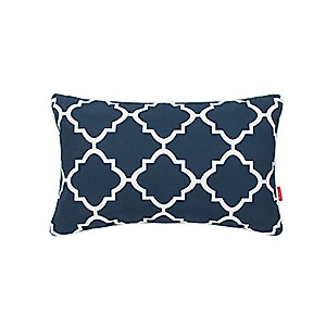 IN4 Care 12x19 Lumbar Throw Pillows Set of 2, Outdoor Summer Spring Garden Farmhouse Décor Outside Furniture Bench Decorative Pillows for Patio Sofa Couch Chair Bed-Navy Geometry