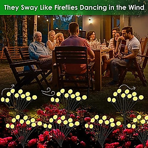 Firefly Garden Lights Solar - Swaying Outdoor Waterproof, Warm White 20 Led