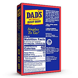 Dad's Old Fashioned Root Beer Singles To Go Sugar Free Powder Drink Mix 6 Sticks Per Box, 12 Boxes (72 Total Sticks)