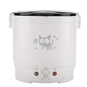 Omabeta Portable Rice Cooker for Travel Mini 12V 100W 1L Electric Portable Multifunctional Rice Cooker Food Steamer for Cars Can be Used As Electric Lunch Box(white)
