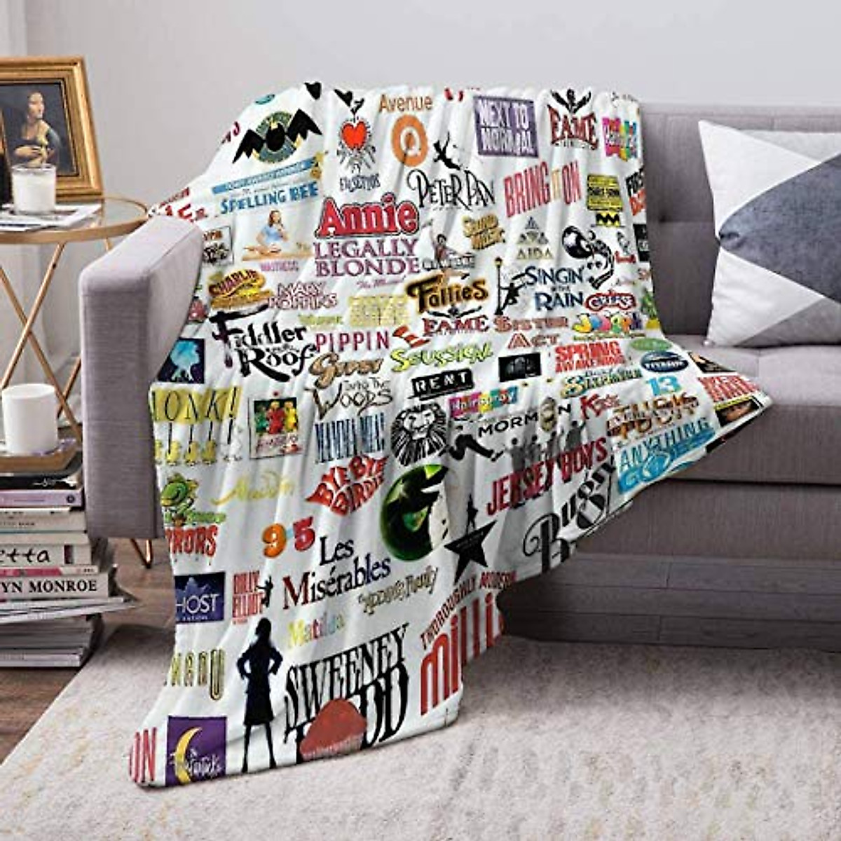 Musical Signal, Duvets, Books, Clothes etc Fleece Blanket Soft Plush Throw TV Blanket Bedding Flannel Throw Shawls and Wraps Lightweight for Bed Couch Chair Travel, 59"x78.7"