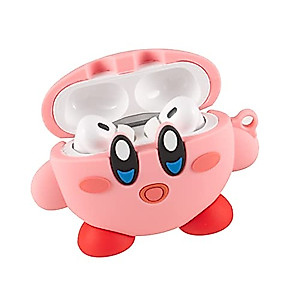 3D Kirby Case Compatible for Airpods Pro/Pro 2nd Generation Cute Cartoon Anime Air pod Pro Case Unique Kirby Shape Kids Teens Girls Women Soft Silicone Case for Airpod Pro with Keychain