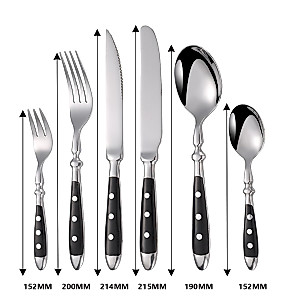 Aimilan 72 Piece Modern Flatware Set with Steak Knives, 18/10 Stainless Steel Silverware Set for 12, Cutlery Set Include Fork Knife Spoon, Mirror Polished, Dishwasher Safe (72 Pcs Service for 12)