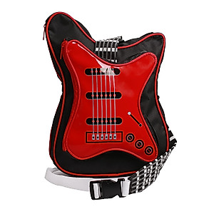Electric Guitar Shaped Music Bag Oxford Cloth Shoulder Tote Bag Purse Crossbody Handbag for Women(Black)