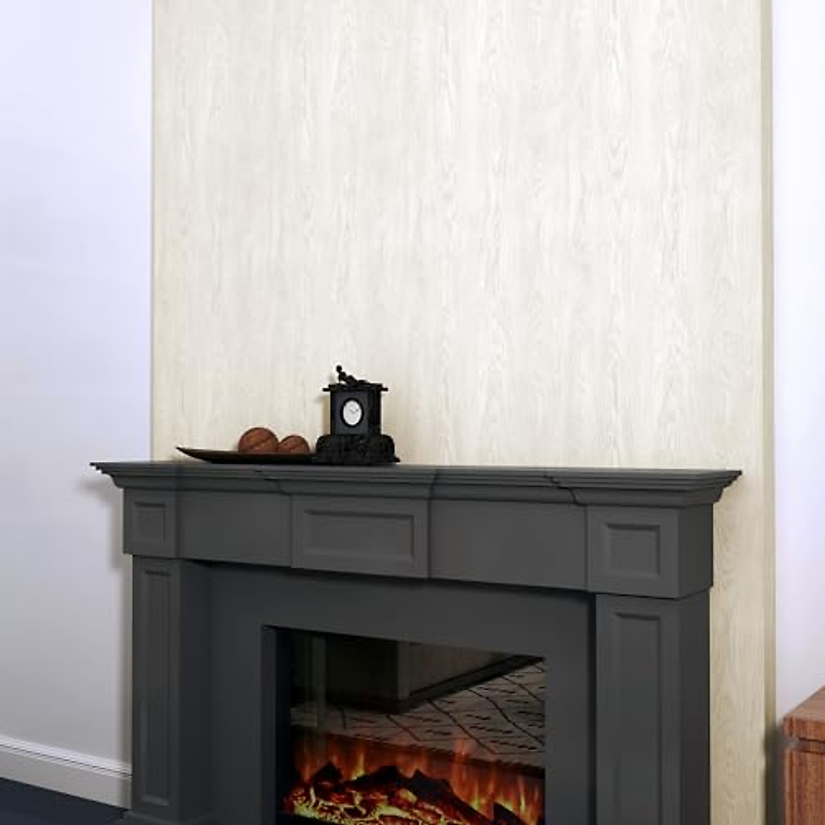 Decotalk White Wood Contact Paper 17.7"x120" Wood Grain Contact Paper Wood Wallpaper Peel and Stick White Contact Paper for Cabinets Wood Wallpaper for Walls Removable White Contact Paper Wood Look