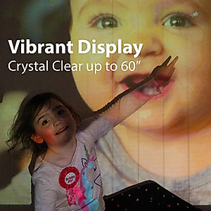 Magnasonic LED Pocket Pico Video Projector, HDMI, Rechargeable Battery, Built-in Speaker, DLP, 60 inch Hi-Resolution Display for Streaming Movies, Presentations, Smartphones, Tablets, Laptops (PP60)