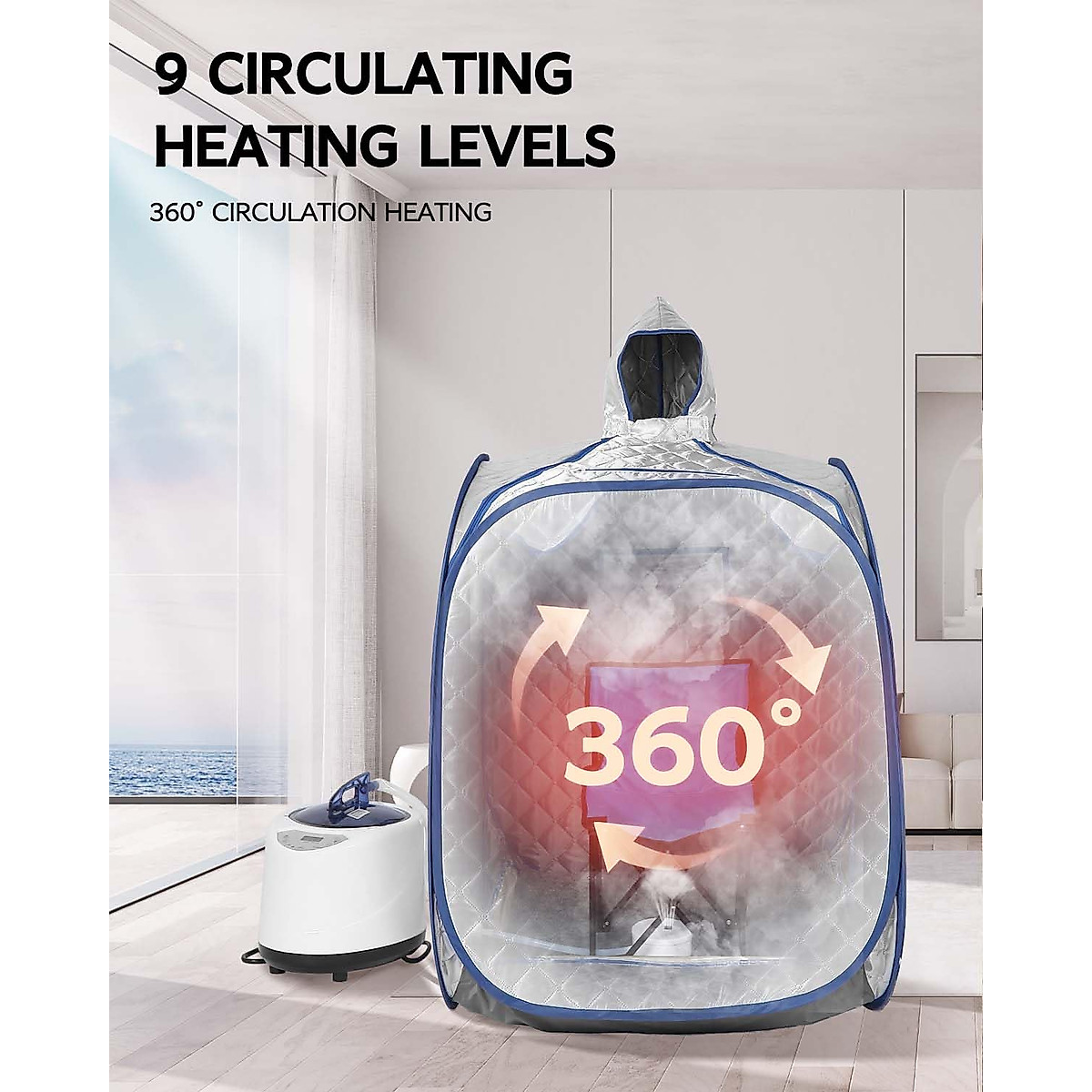 Simivol Sauna Steamer Machine, Portable Sauna Steamer, Steam Generator for Sauna, 2.5 Liter Home Sauna Steamer Pot with Remote Control, Steam Cup | Home Spa Sauna Accessories