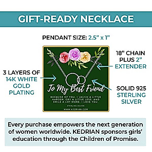 KEDRIAN Best Friend Necklaces, Friendship Necklace, 925 Sterling Silver, Friendship Gifts for Women, BFF Necklace, Gifts for Best Friend, Friendship Necklace, Friend Gifts for Women