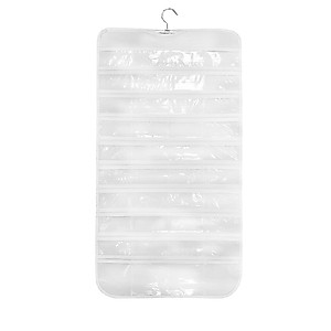 ccHuDE 80 Pockets Non Woven Hanging Jewelry Organizer Dual Sided Earrings Display Storage Bag Travel Foldable Bracelet Bags Journey Rings Organizer Holder