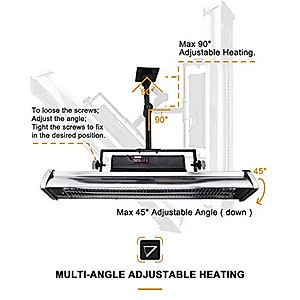Star Patio Electric Patio Heater with Remote, Indoor/Outdoor Heater, Space Heater, Infrared Heater, Wall Mounted, suitable as Gazebo Heater, Balcony Heater, Garage Heater, 1530