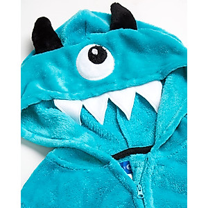 ONLY BOYS Bathrobe - Plush Fleece Bathrobe: Sharks, Cyclops, Dinosaurs, Bears (2T-14), Size 8-10, Brontes Teel