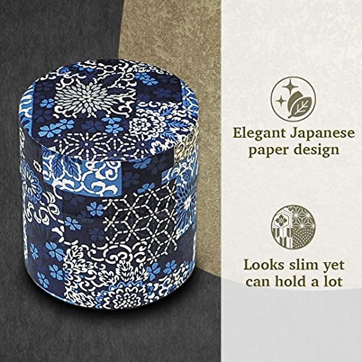 TIKUSAN Japanese Tea Canister Made in Japan Airtight Tea Leaf Storage (Small, Ichimatsu)