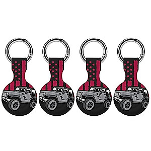 USA Off-Road Flag Funny Silicone Case for Airtags with Keychain Protective Cover Air Tag Holder Accessories