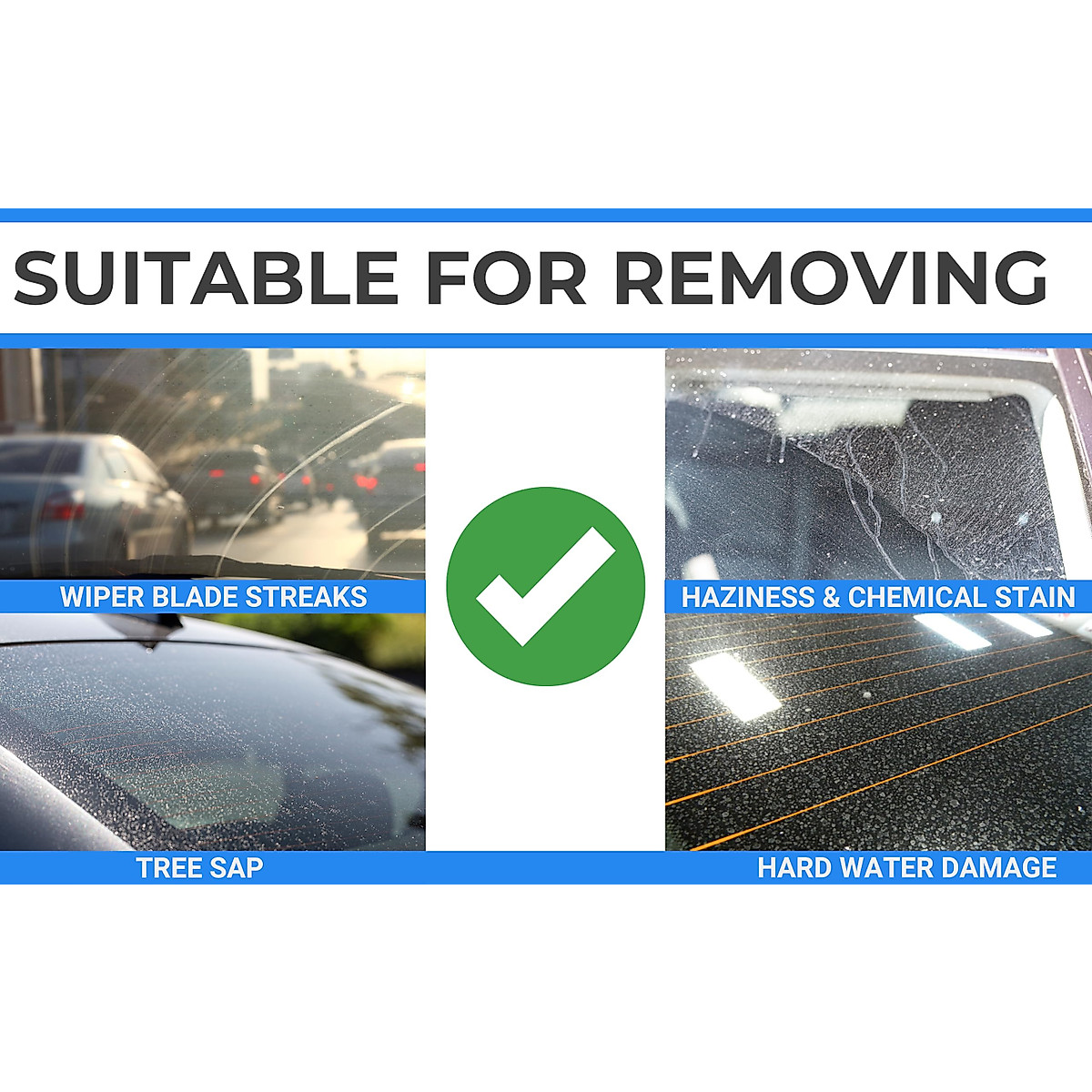 Glass Polish 21005 DIY Windscreen Polishing Kit for Automotive Glass Polishing - Ø 3 inch with Drill Attachment