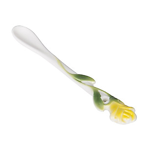 YBK Tech Creative 3D Rose Bone China Ceramic Coffee Mugs Afternoon Tea Cup and Saucer Set (Yellow)