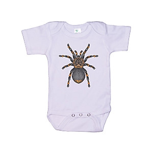 Ebenezer Fire Spider Onesie/Tarantula/Baby Arachnid Outfit/Cute Newborn Bodysuit (6-12M, WHITE SS)