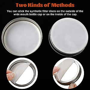 Synthetic Filter Paper Stickers 0.3 μm 84 mm Filter Disc Wide Mouth Filter Paper Stickers Disc Adhesive Filter Patch Sticker for Mushroom Cultivation Wide Mouth Jar Lids Mason Jars(40 Pieces)