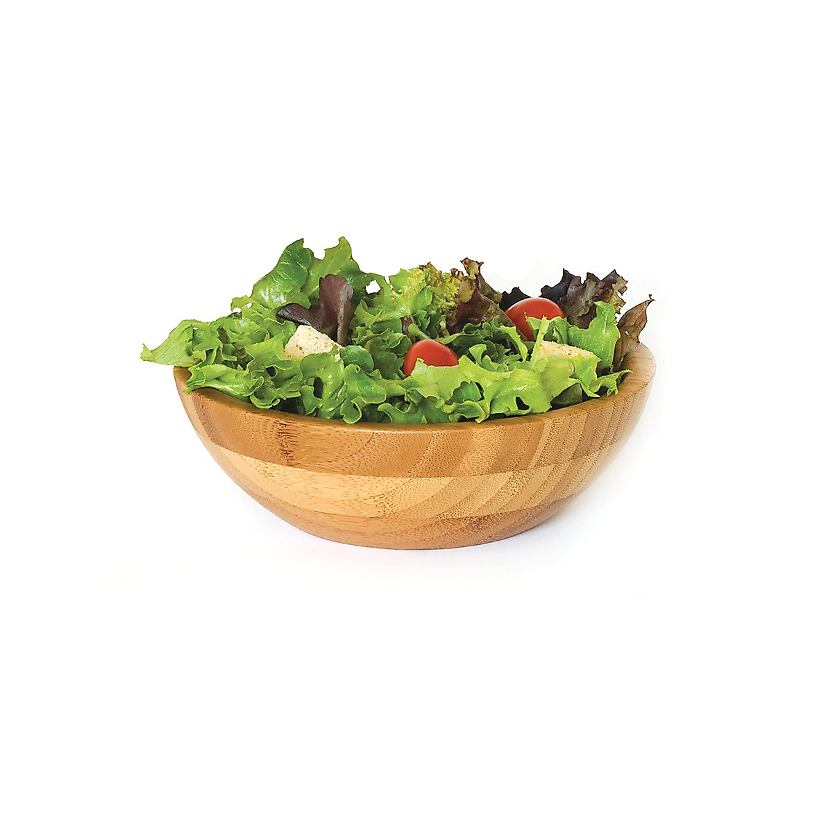 Lipper International Bamboo Wood Salad Bowl, Small, 7" Diameter x 2.25" Height, Single Bowl