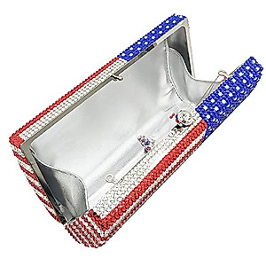Boutique De FGG National Flag Crystal Clutch Purses Evening Bags and Handbags for Women Formal Party Rhinestones Bags (American #2)