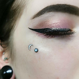 PunkTracker 10Pcs 316L Stainless Steel Opal Dermal Piercing Jewelry Dermal Tops Internally Threaded Dermal Piercing Kit Dermal Jewelry