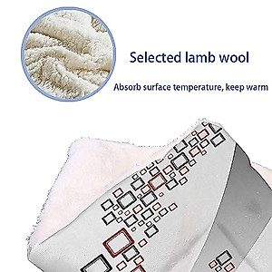 Grey and Red Pets Cat Bed Pet Blanket Thermal Fractal Square Shaped Wavy Two Colored Artwork for Puppy Dog Cat Sofa Cushion Home Rug Keep Warm Sleeping Cover Abstract 19" x 25"