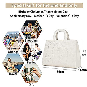 BE SMART Tote Handbag for Women, Elegant PU Tote Bag with Exquisite Embroidery Design, Trendy Clutch Purse for Work Commute Travel