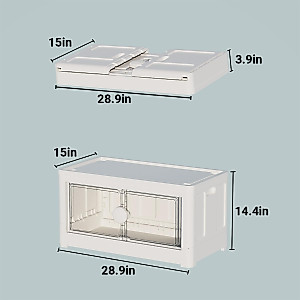 MQmaiqing Storage Bins with Lids, Large Plastic Storage Container, Clear Stackable Storage Bins, Organization and Storage Drawers, Containers for House Organizing, 27Gal, 4 Pack