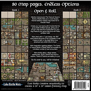 Loke Towns & Taverns Books of Battle Mats , Black