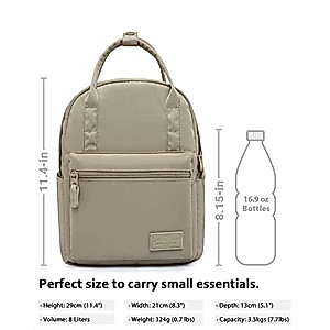 HotStyle 8811s+ Fashion Mini Backpack, Women' Small Backpacking Purse, Pastel Khaki