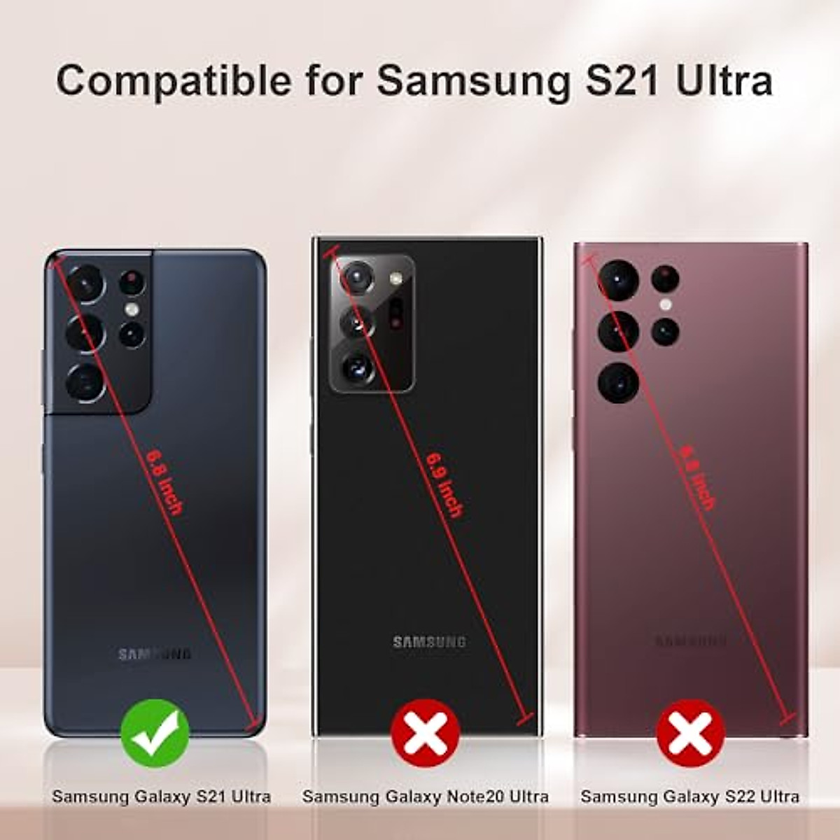 Bizzib for Samsung Galaxy S21 Ultra Case Leather Wallet with Card Holder[ RFID Blocking] 360 Full Shockproof Protection Magnetic Closure Phone Cover & Wrist Strap for Galaxy S21 Ultra 6.8-Burgundy