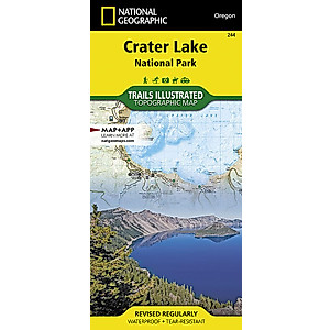 Crater Lake National Park Map (National Geographic Trails Illustrated Map, 244)