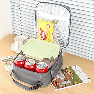 Leizzga Lunchbox Lunch Bags for Women Lunch Box Lunch Bag Insulated Lunch Bag Lunch Box Lunch Boxes (Gray)