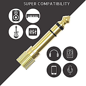 DigitalLife TRS635MF-1A | 6.35mm to 3.55mm Audio Interface Converter for Music/MIDI Instruments