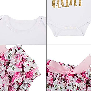 puseky Newborn Baby Girl Auntie Clothes Romper Floral Shorts with Headband Summer Outfits Cute Baby Girl Auntie Outfits 6-12 Months