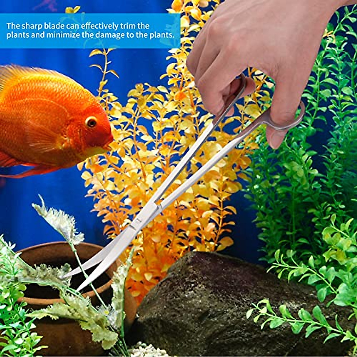 Skyeasure Aquascape Tools, Long Tweezers for Terrarium, Terrarium Tools, Stainless Steel Aquarium Plant Tools Fish Tank Cleaning Tools Aquarium Tweezers Scissors Spatula Set for Aquarium Starter Kit