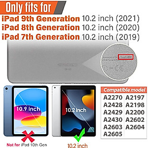 SUPLIK Kids Case for iPad 9th/8th/7th Generation - iPad 10.2 inch 2021/2020/2019 Case with Built-in Screen Protector, Durable Shockproof Handle Stand Kids Case for Apple iPad 7/8/9 Gen, Pink
