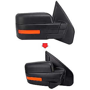 Perfit Zone TOWING MIRROR Replacement Fit For RIGHT Passenger Side F150 07-14 POWERED,BLACK,HEATED,W/AMBER SIGNAL