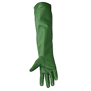 "NA" Women's Genuine Sheep Leather Unlined Long Opera Elbow Length Evening Party Dress Gloves (50-52 cm) by LEATHER CANADA (Green, Large)